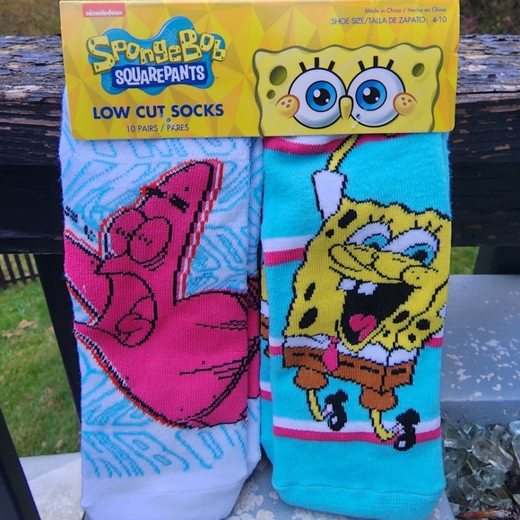 Nickelodeon | Accessories | Sponge Bob Squarepants Low Cut Socks Pairs ...